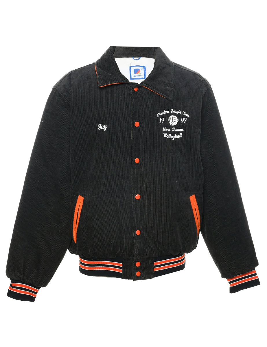 Vintage Men's Black Volleyball Charlton Beagle Club Team Jacket Black ...