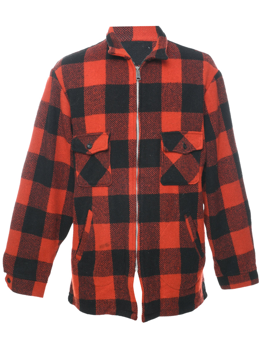 Vintage Men's Buffalo Check Jacket Red, L | Beyond Retro - E00984204