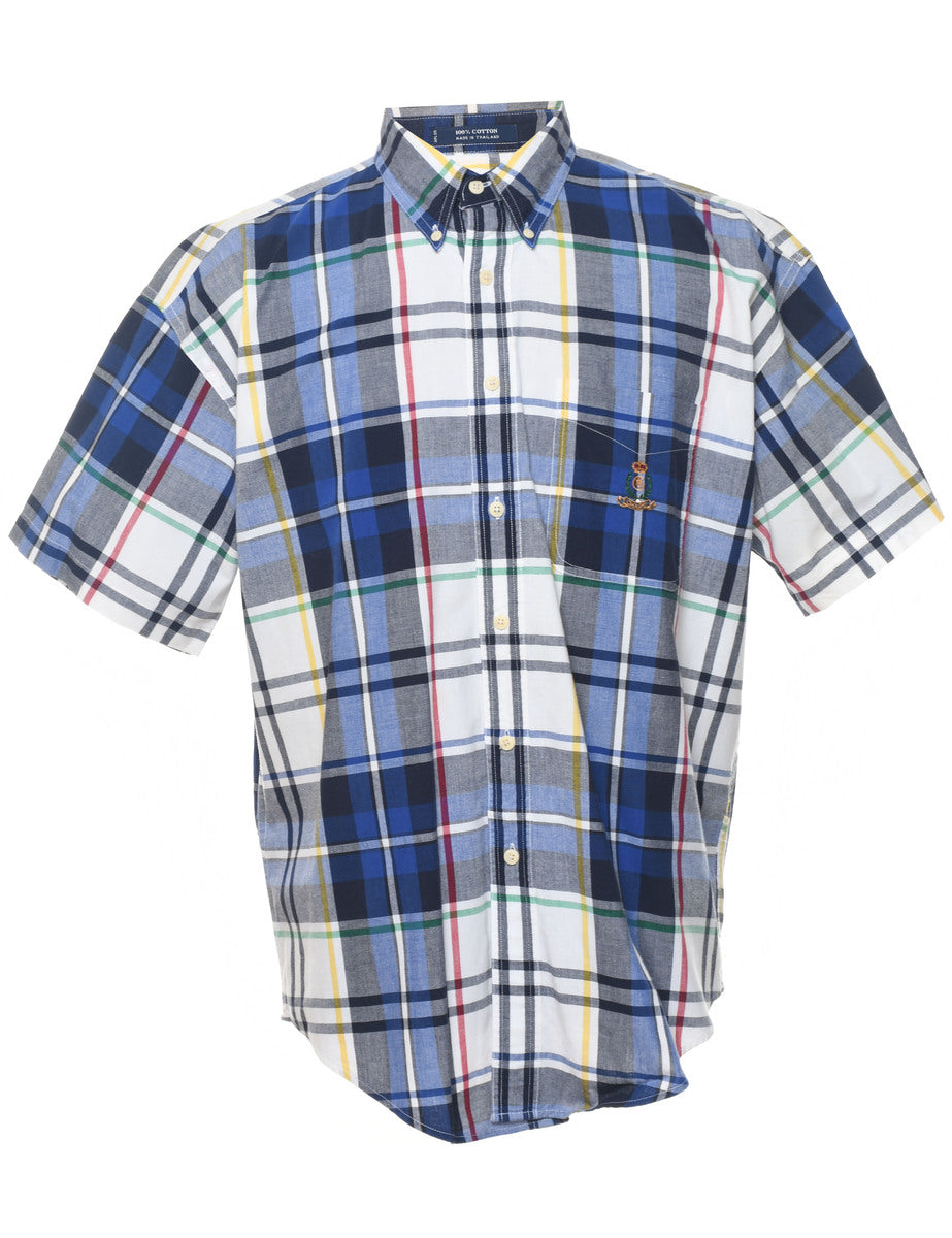 Men's Chaps Chaps Checked Shirt Blue, L | Beyond Retro - E00956478