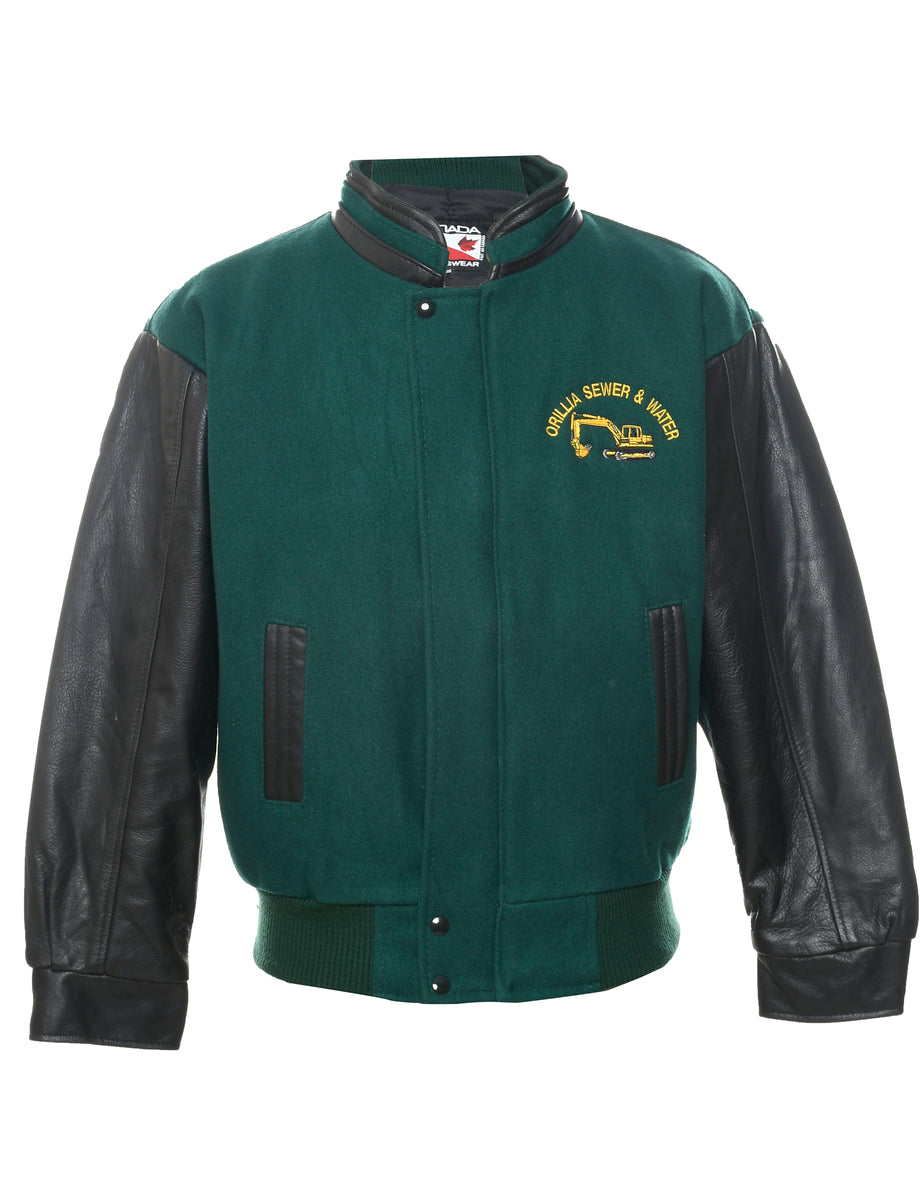 Vintage Men's Dark Green Team Jacket Green, M | Beyond Retro - E00986774
