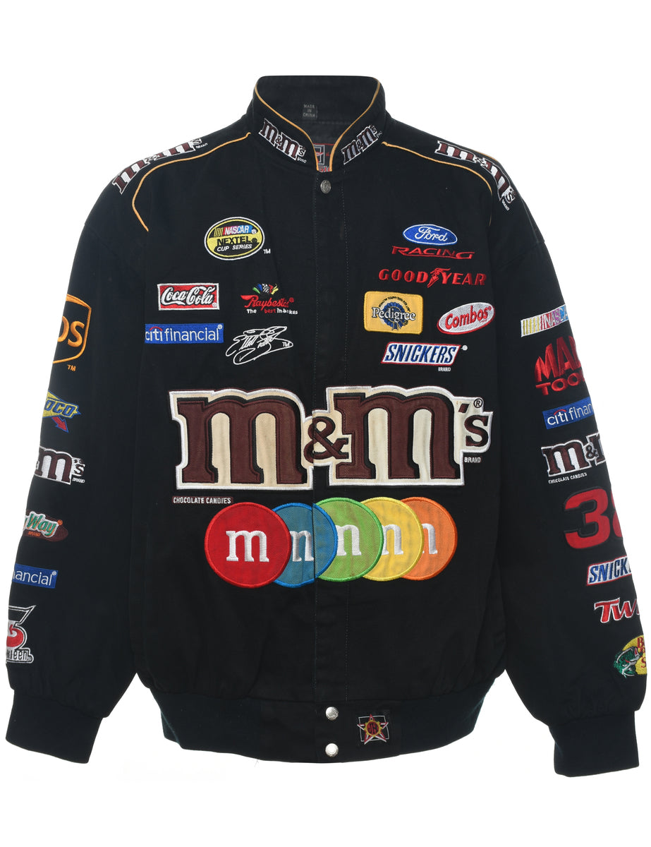 Men's M & M Vintage NASCAR Black Racing Jacket Black, XL | Beyond Retro ...