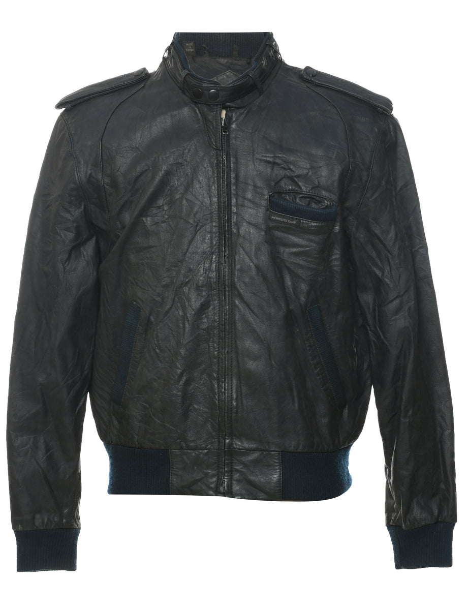 Vintage Men's Members Only Members Only Leather Jacket Black, XL ...