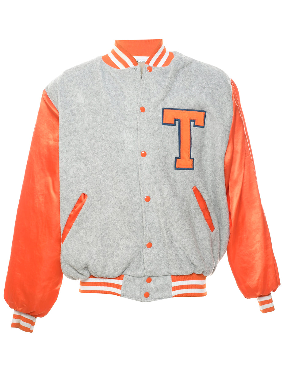 Vintage Men's Two Tone Team Jacket Grey, XL | Beyond Retro - E00987002