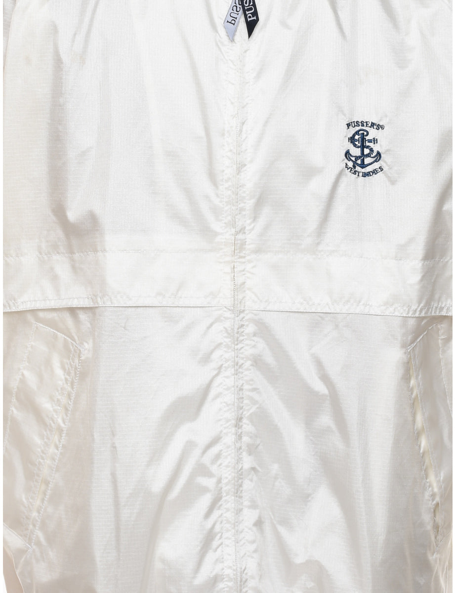 Vintage Men's White Nylon Jacket White, L | Beyond Retro - E00899346