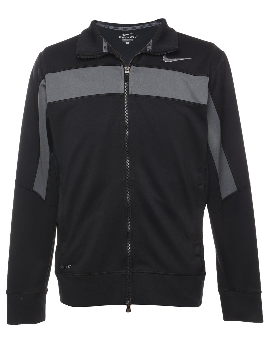 Vintage Unisex Nike Nike Dri-Fit Black & Grey Track Top Black, S ...