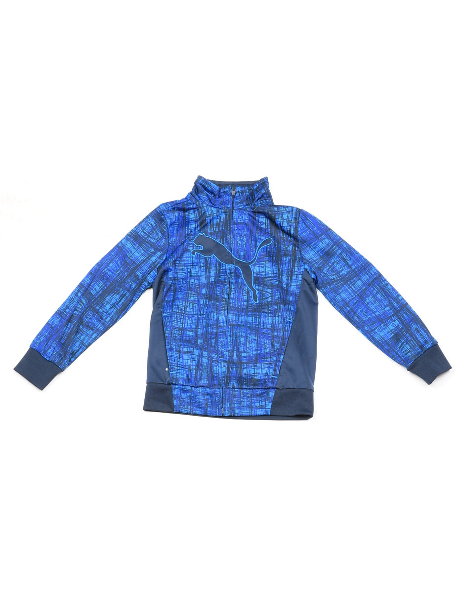 Unisex Puma Puma Blue Patterned Track Jacket Blue, 2-3 YEARS | Beyond ...