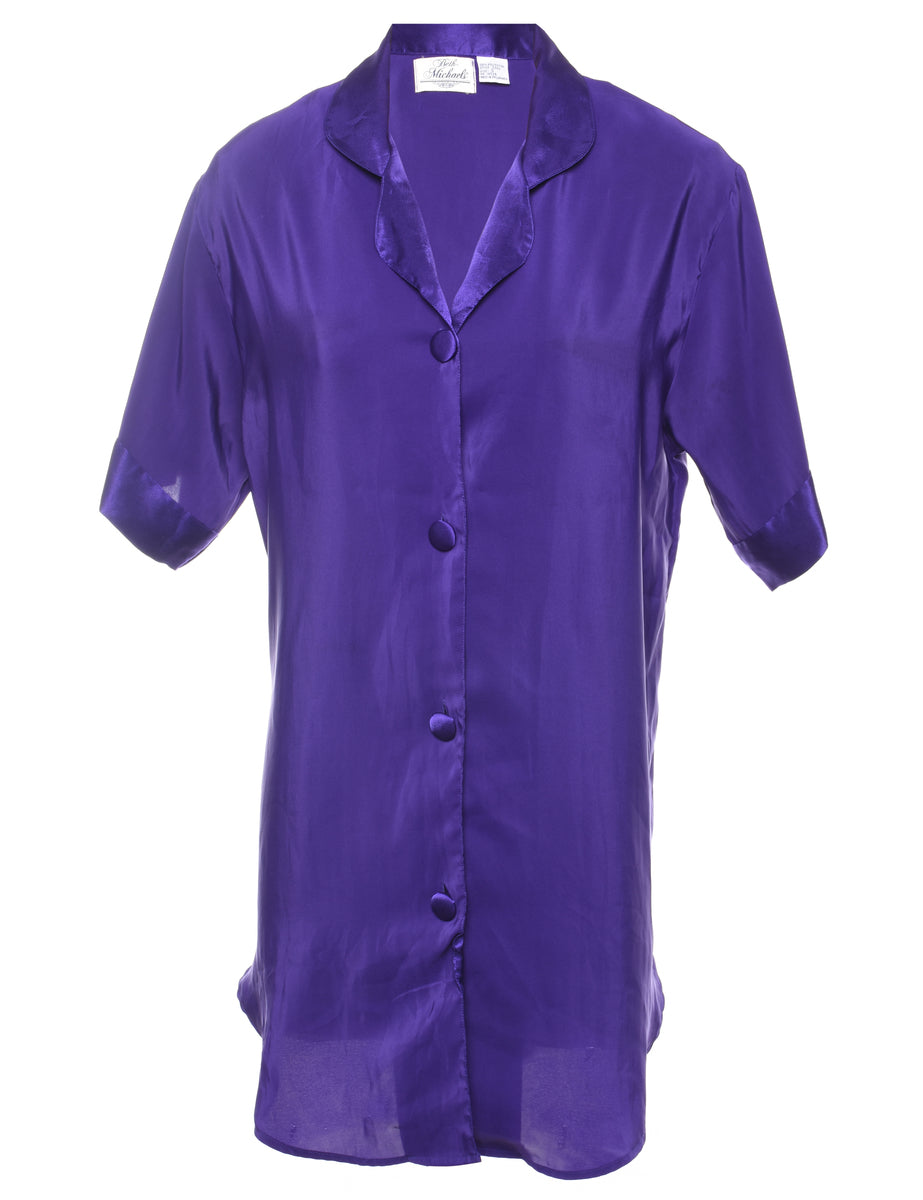Vintage Women's Beth Michaels Mini Shirt Dress Purple, S | Beyond Retro ...