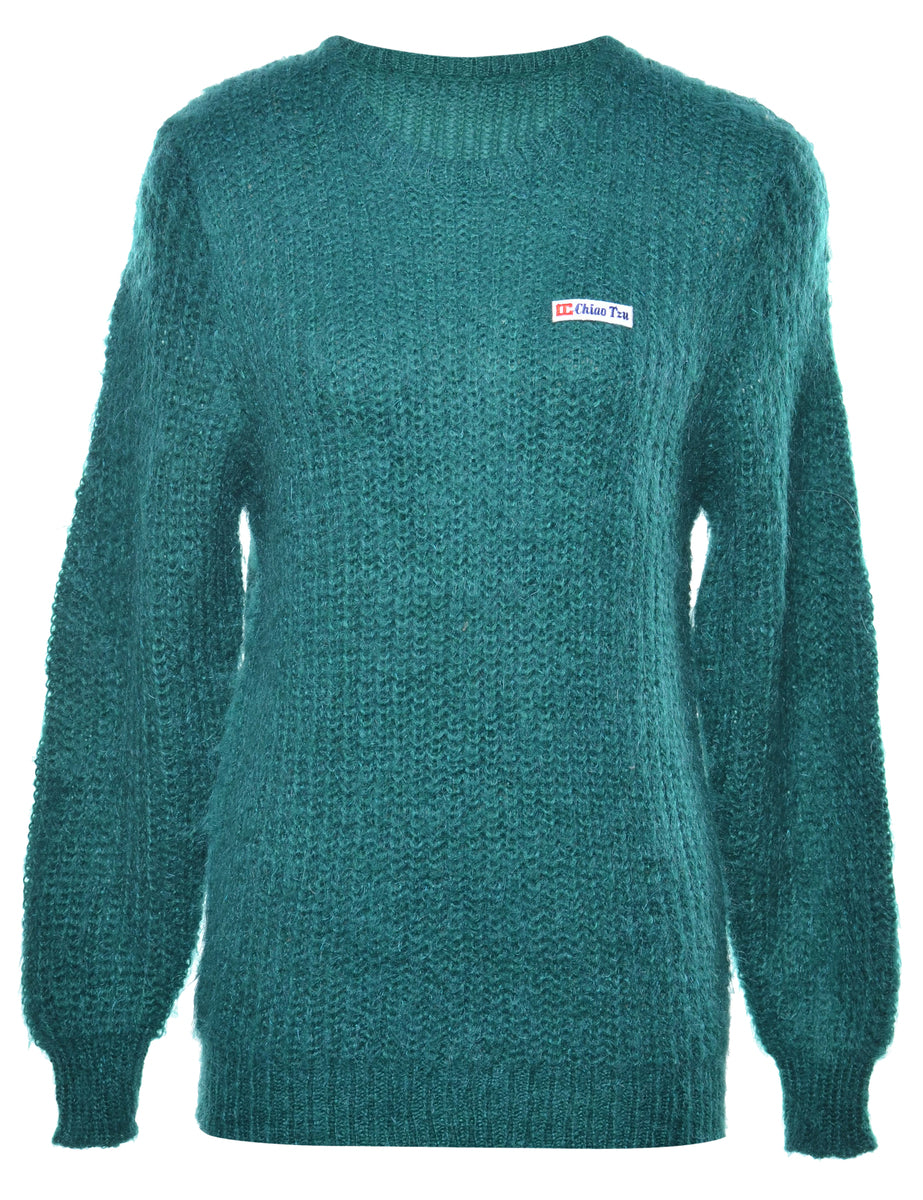 Vintage Women's Dark Green Jumper Green, M | Beyond Retro - E00876403