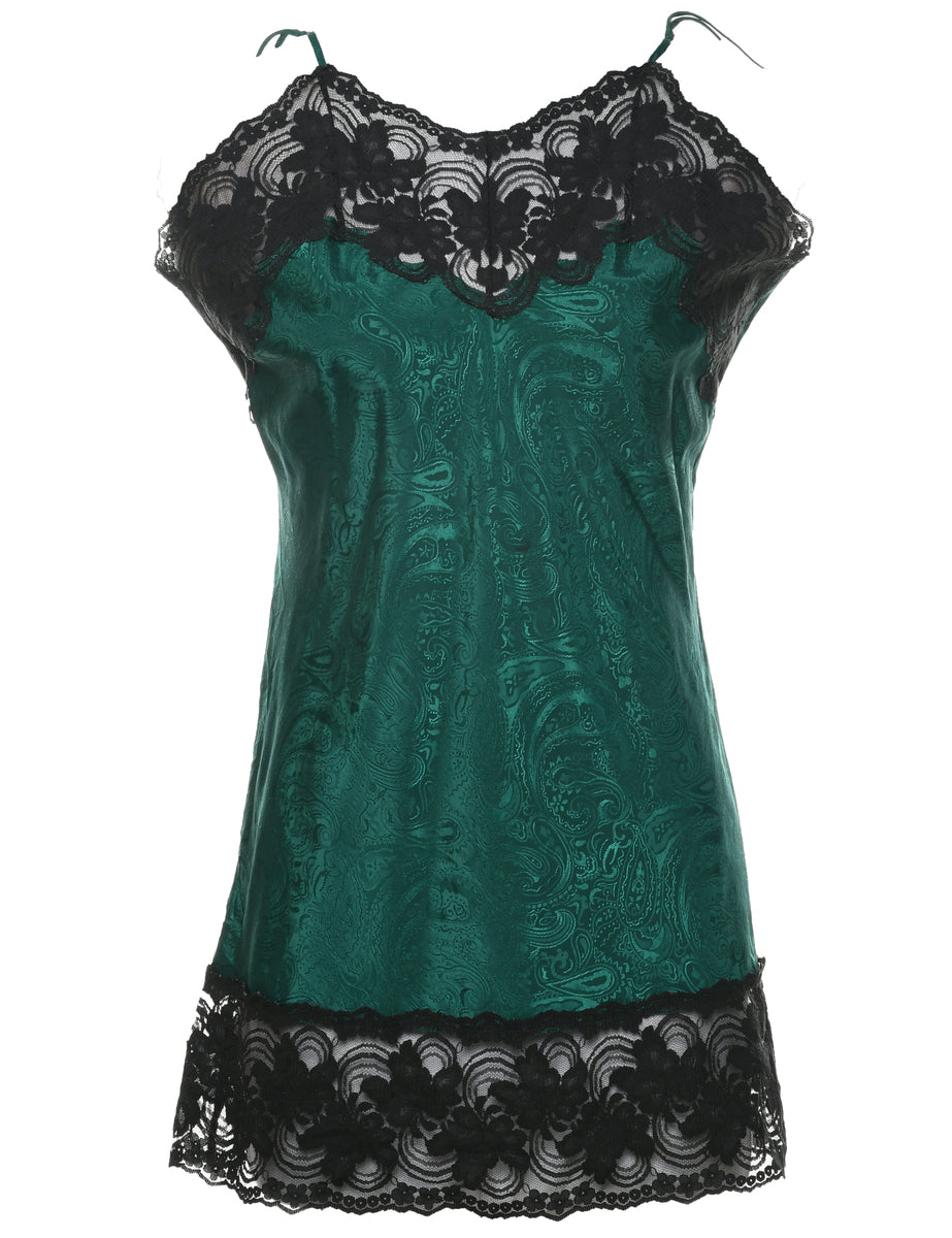 Vintage Women's Dark Green Slip Green, L | Beyond Retro - E00983279