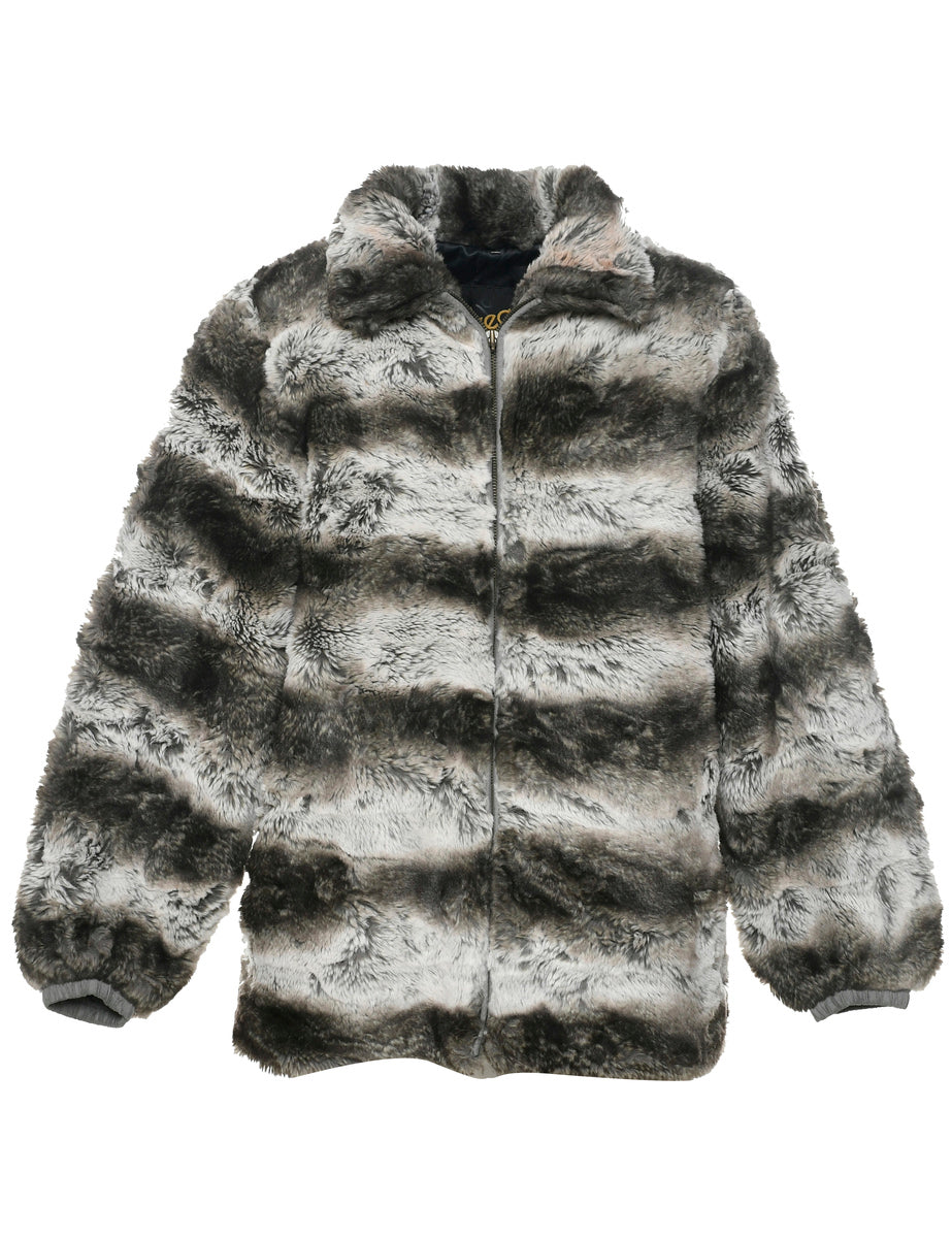 Vintage Women's Multi-colour Faux Fur Jacket Multi-coloured, M | Beyond ...