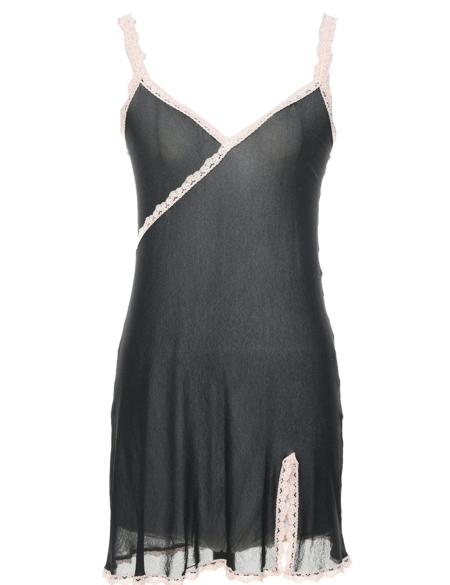 Vintage Women's Sheer Black Slip Black, XS | Beyond Retro - E00979197