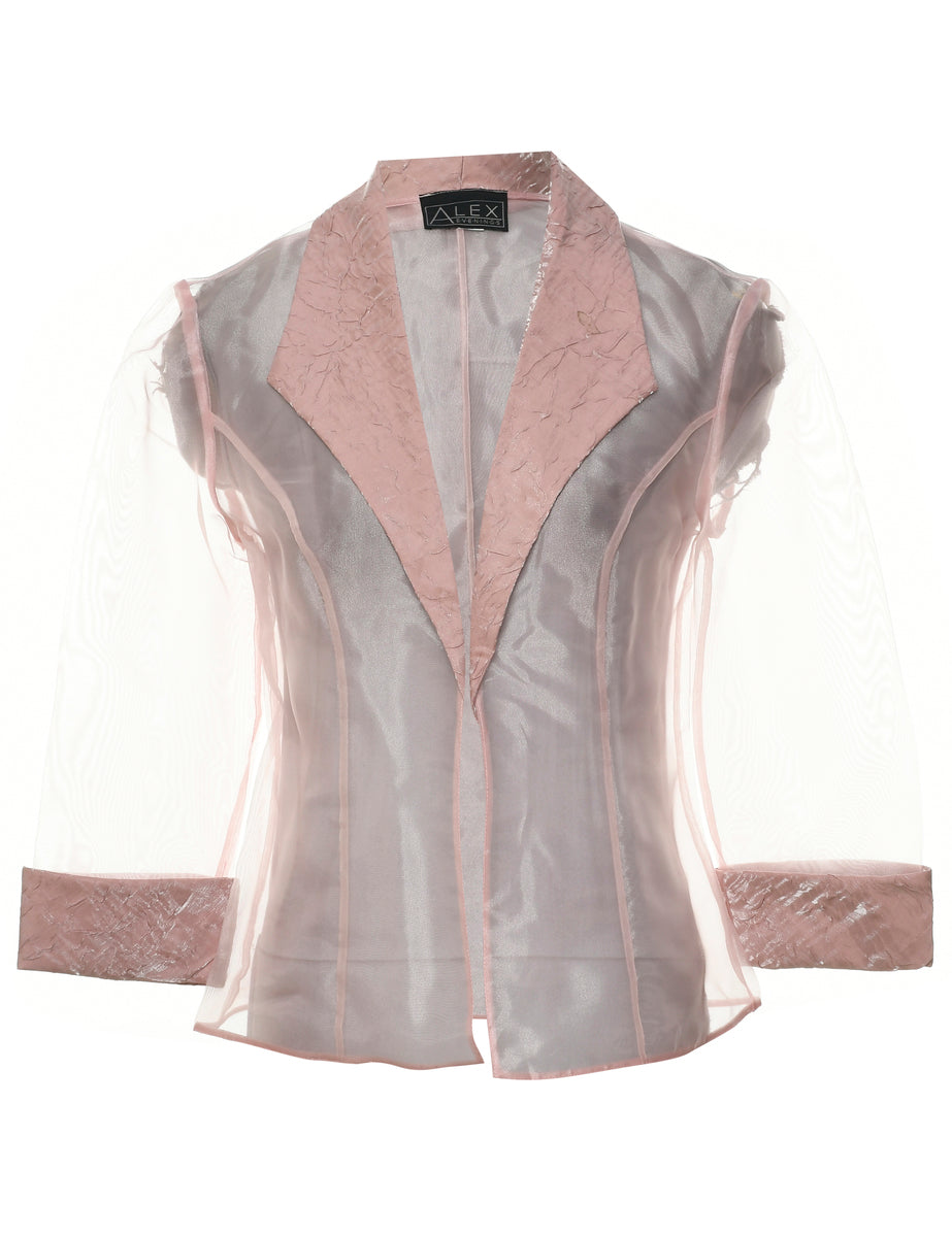 Women's Sheer Effect Evening Jacket Pink, L | Beyond Retro - E00988997
