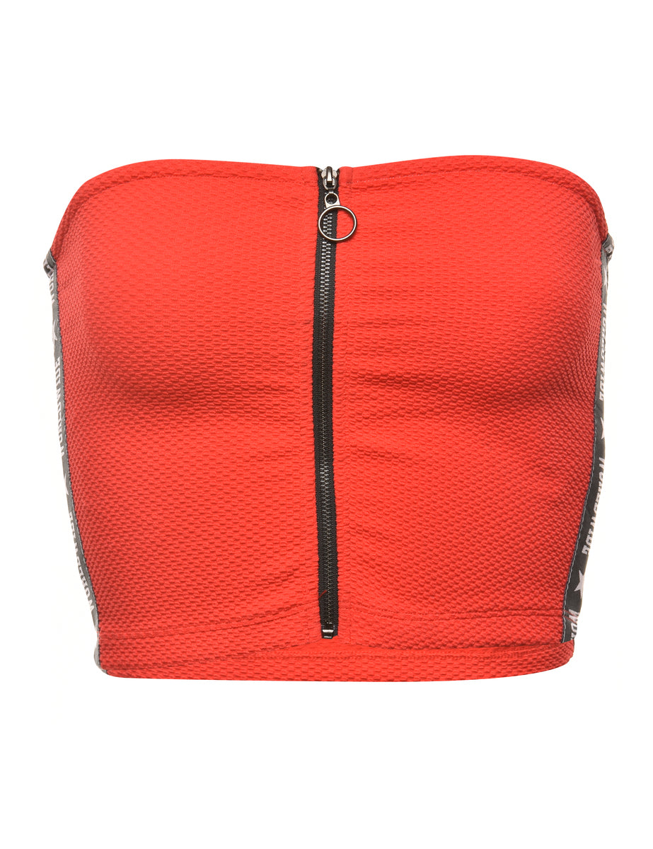Vintage Women's Strapless Vest Red, XS | Beyond Retro - E00766144