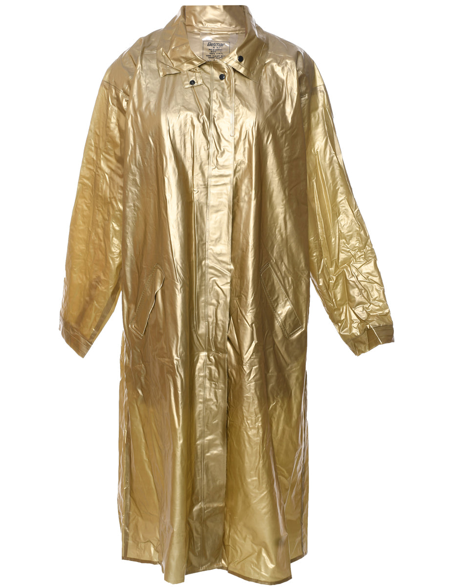 Vintage Women's Vinyl Raincoat Yellow, L | Beyond Retro - E00971397