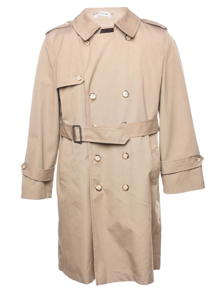 Vintage Men's Austin Manor Double Breasted Trench Coat Neutral, M ...