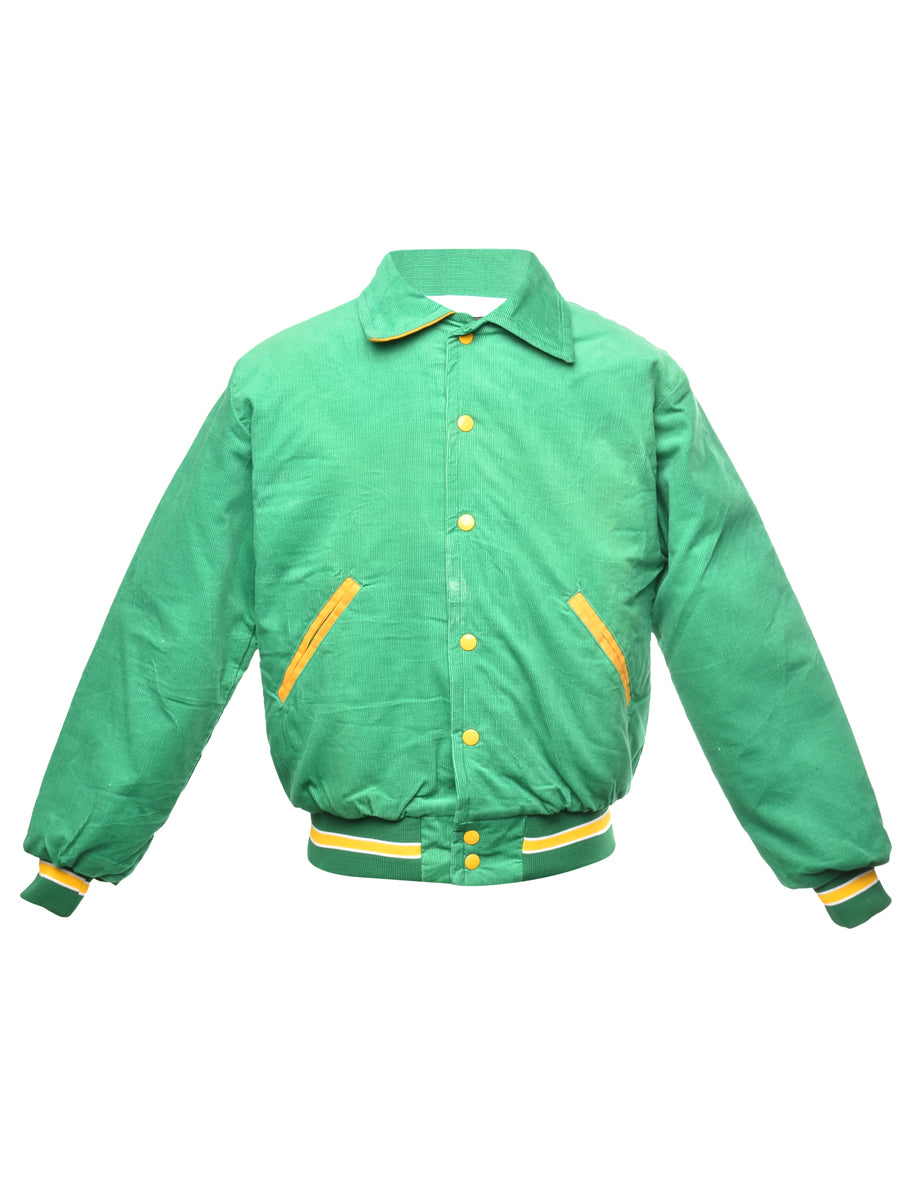 Men's Corduroy Team Jacket Green, S | Beyond Retro - E00755777