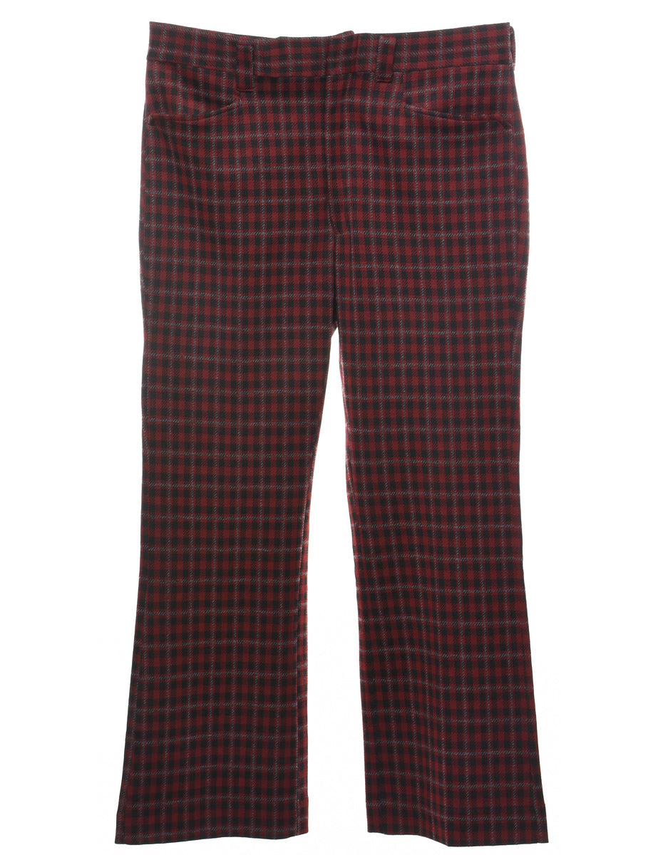 Red & Black Checked Slack Trousers – Whering