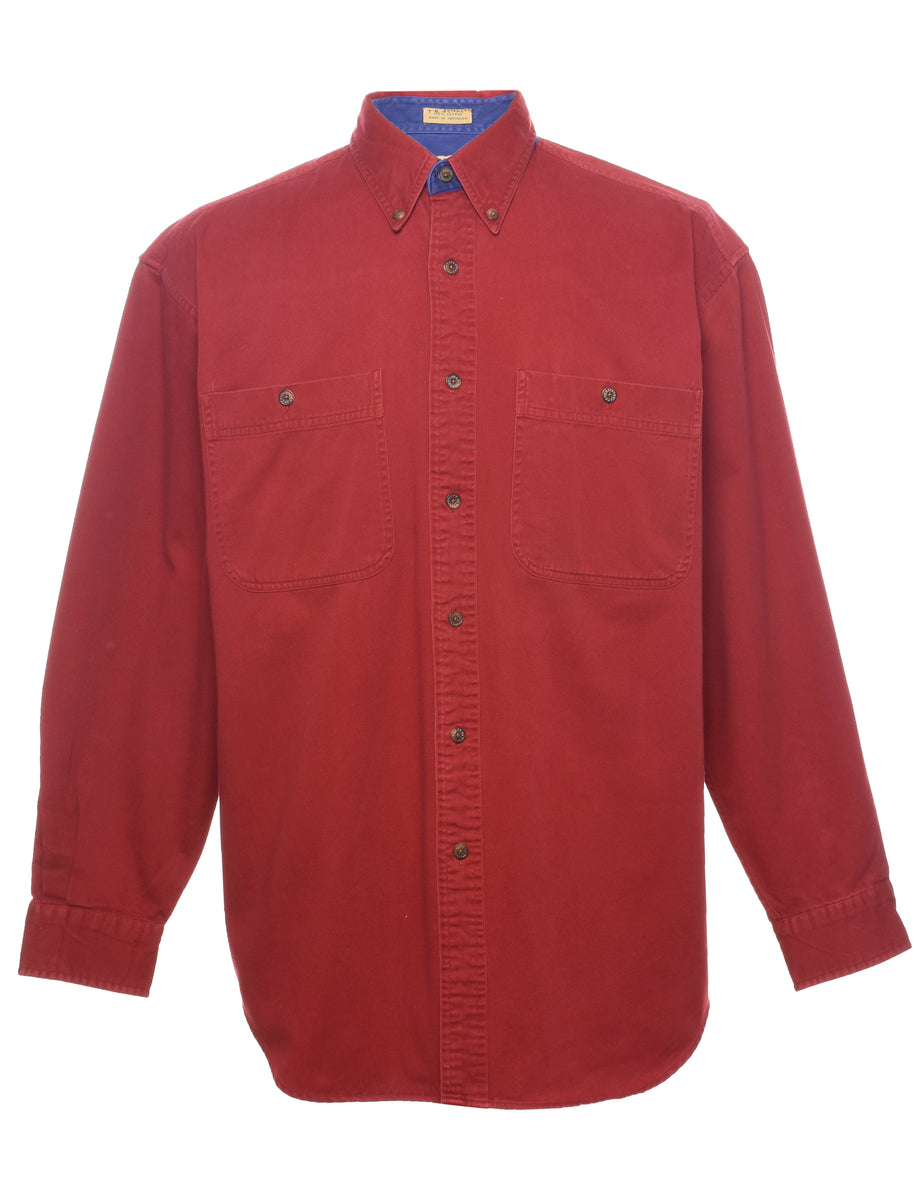 Men's Red Denim Shirt Red, L | Beyond Retro - E00954423