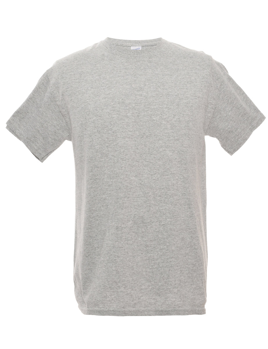 Vintage Unisex Gildan Gildan Plain T-shirt Grey, M | Beyond Retro ...