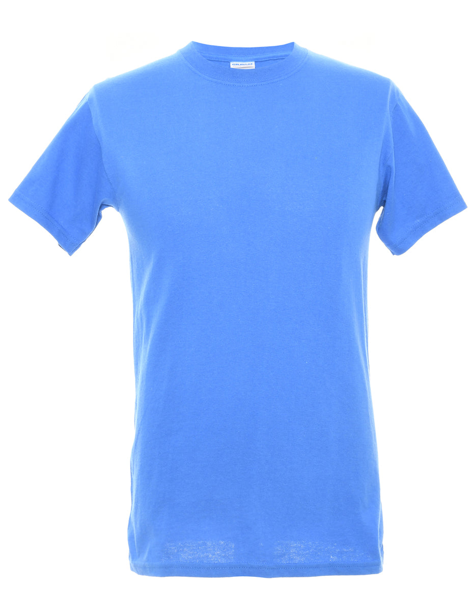 Vintage Unisex Gildan Gildan Plain T-shirt Blue, S | Beyond Retro ...