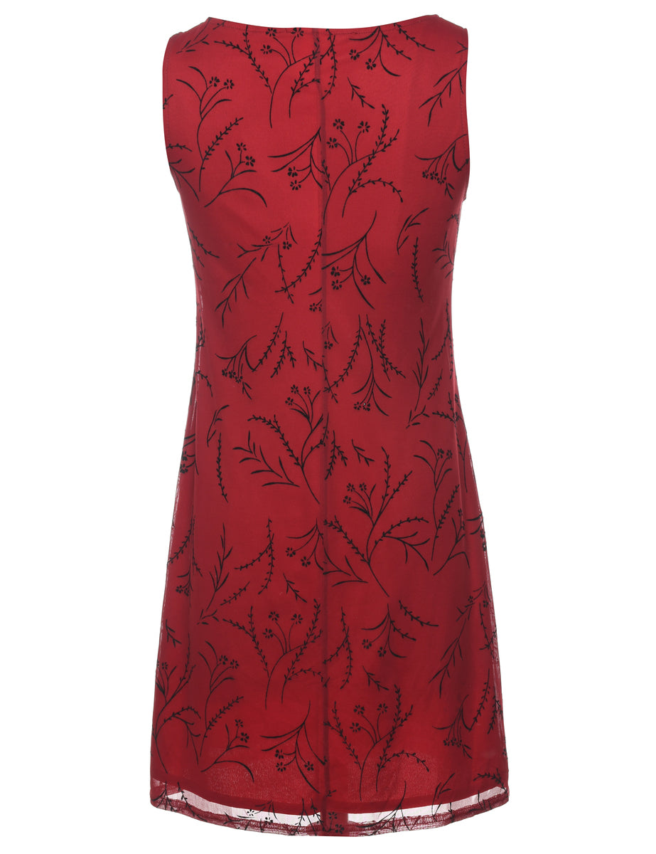 Women's Devore Design Red Mini Dress Red, S | Beyond Retro - E00933600