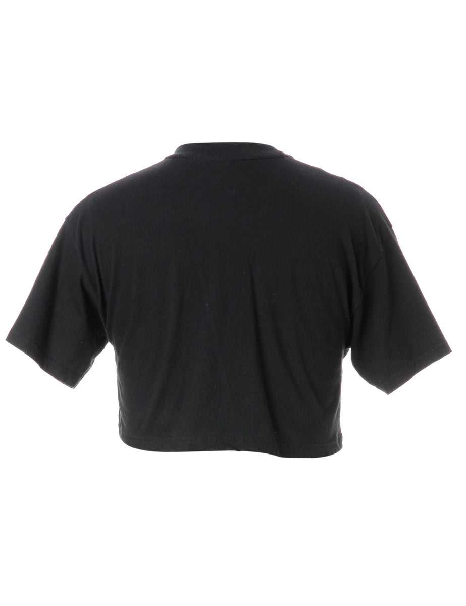 Women's Beyond Retro Label Label Embroidered Witch Crop Top Black, S ...